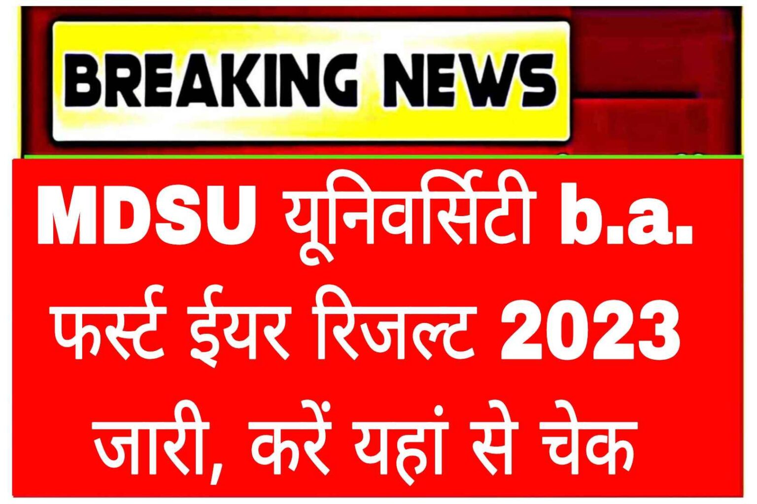 MDSU University BA 1st Year Result 2023 MDSU University BA 1st Year Result 2023